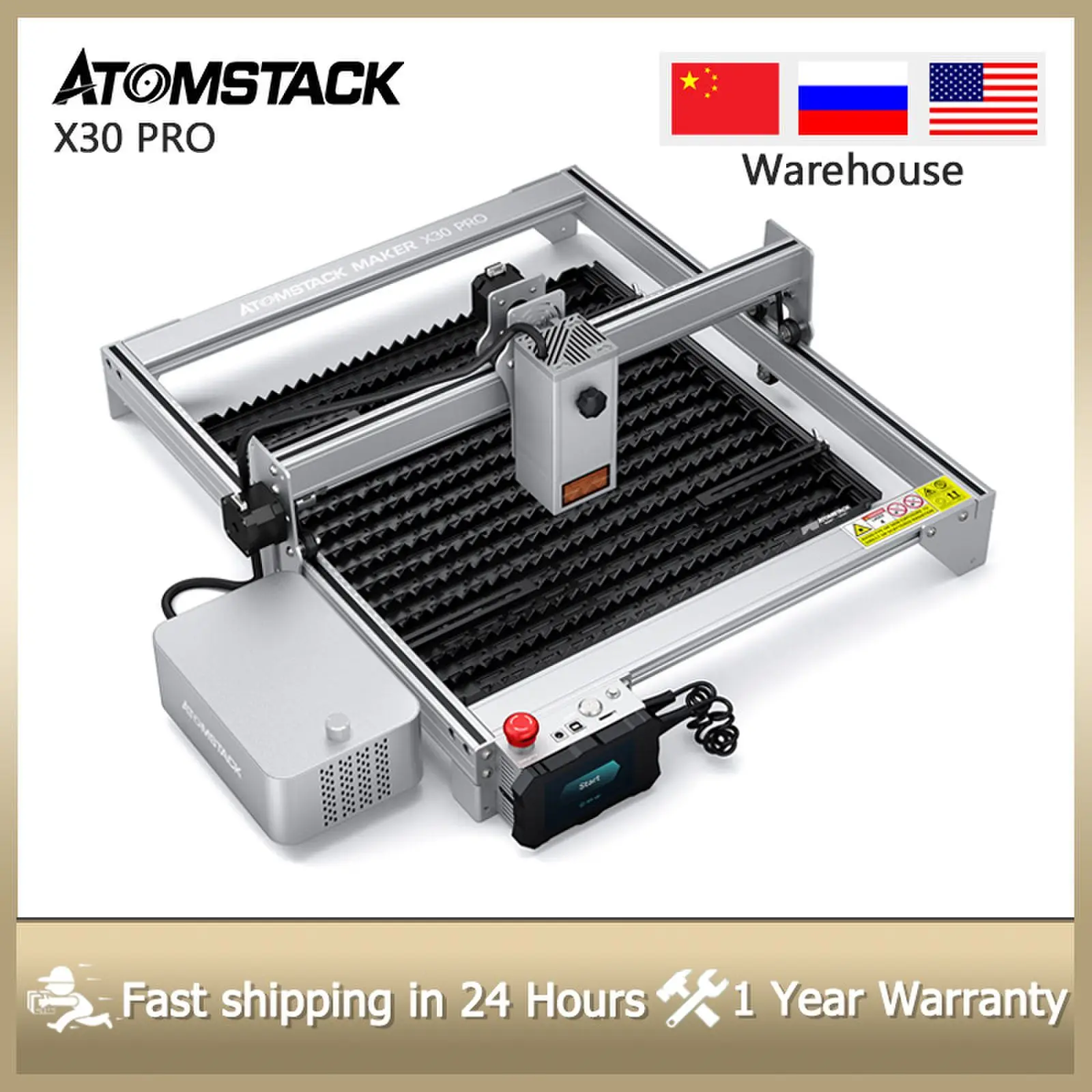 Atomstack x30 pro 33w saída de potência gravador a laser diy cnc metal ...