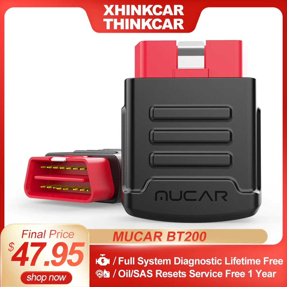 Mucar bt200 obd2 scanner automotivo vida livre sistema completo bluetooth compatível sas óleo ...