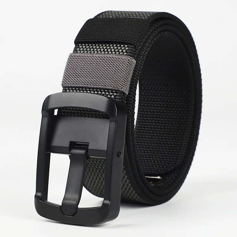Thick double-sided nylon belt, men's casual needle buckle canvas belt ...