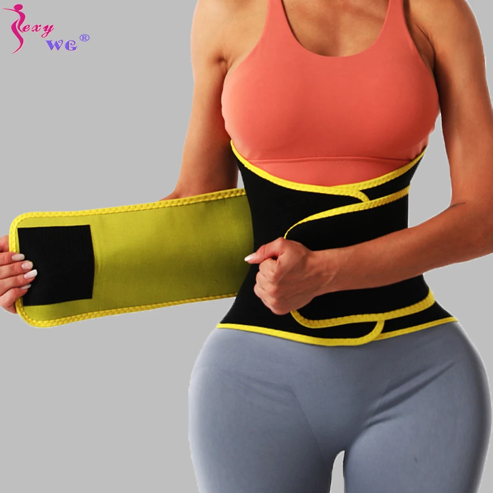 SEXYWG Women Waist Trainer Corset Sauna Belt Neoprene Fat Burning Sweat ...