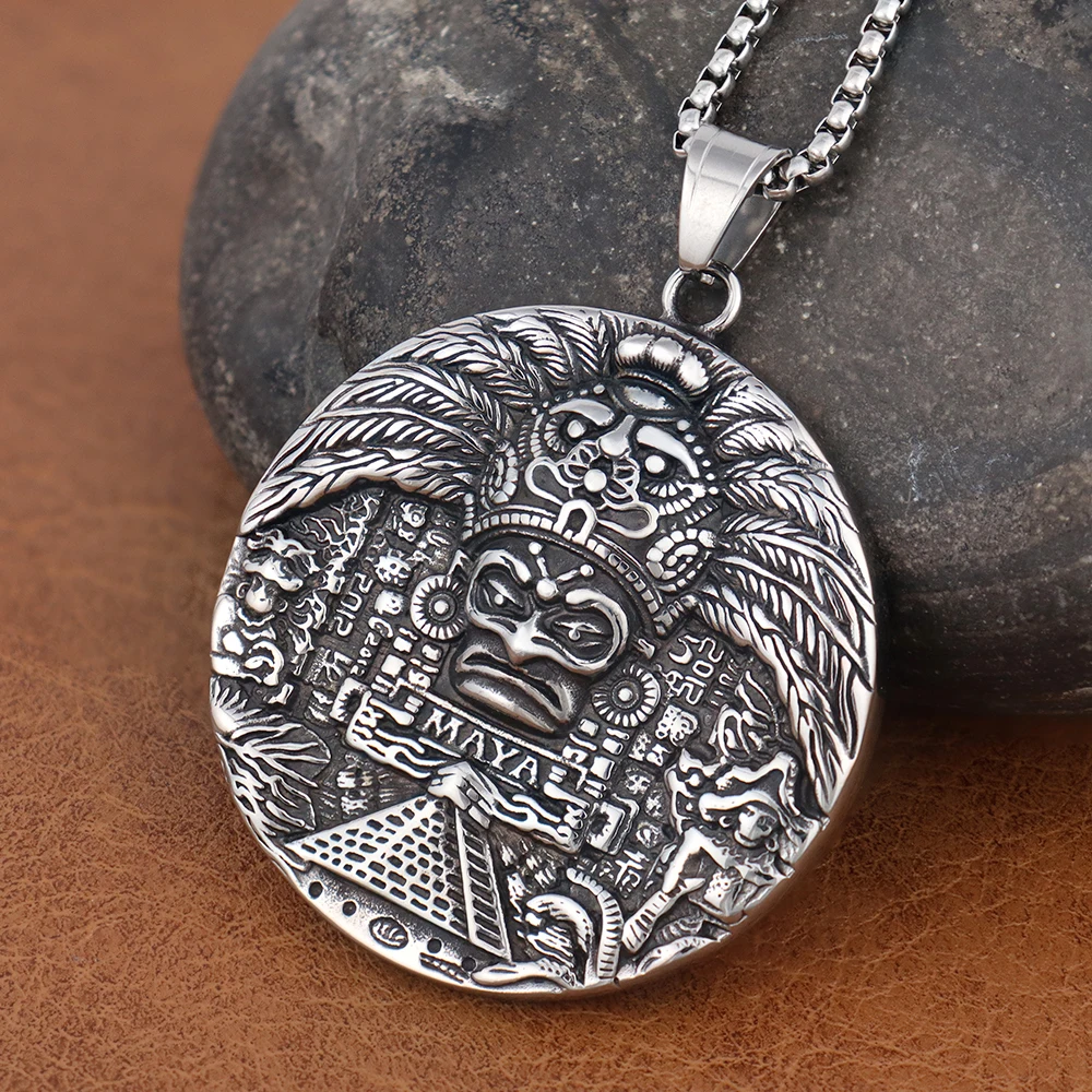 Vintage-Big-Size-Mayan-Pendant-for-Men-Women-High-Quality-Stainless ...
