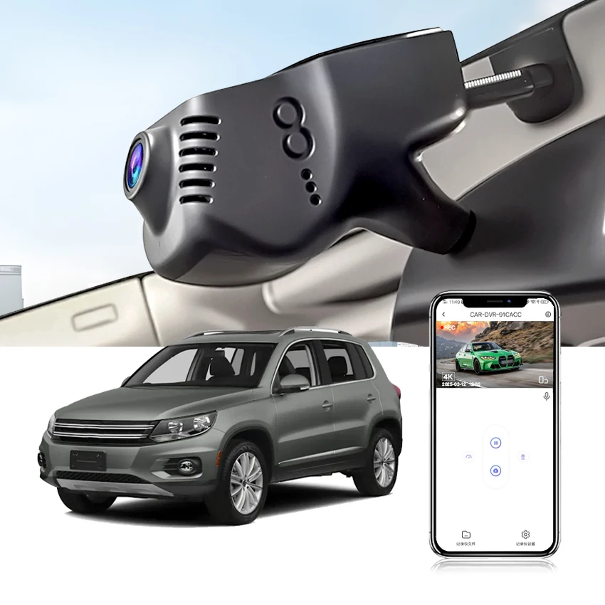4K Dash Cam for VW Passat B7 (2011-2015) / Tiguan (2010-2015), Wifi Car ...