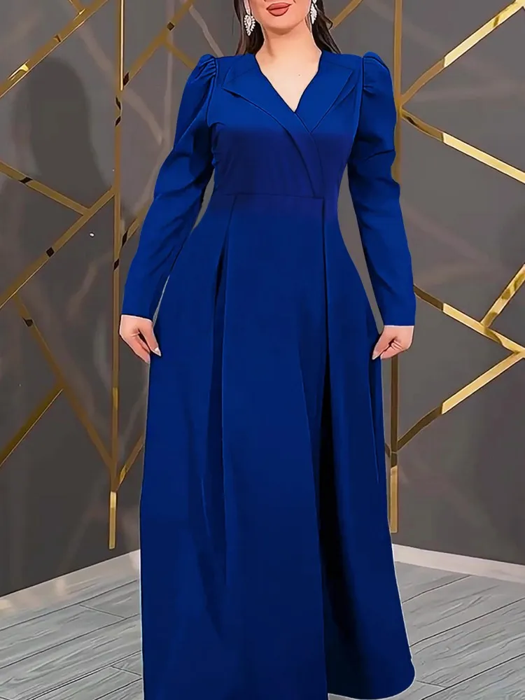 L-4XL Plus Size Clothes Dresses Women Robes Autumn Winter Long Sleeve ...