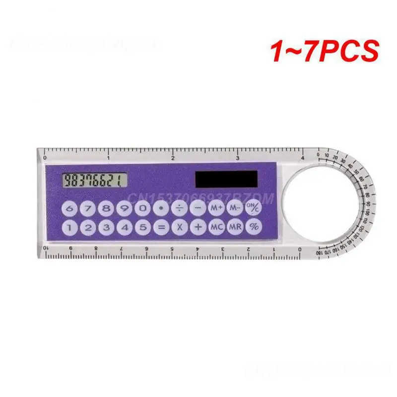 1-7PCS-Mini-Portable-Multifunction-Colorful-Student-Ruler-Calculators ...