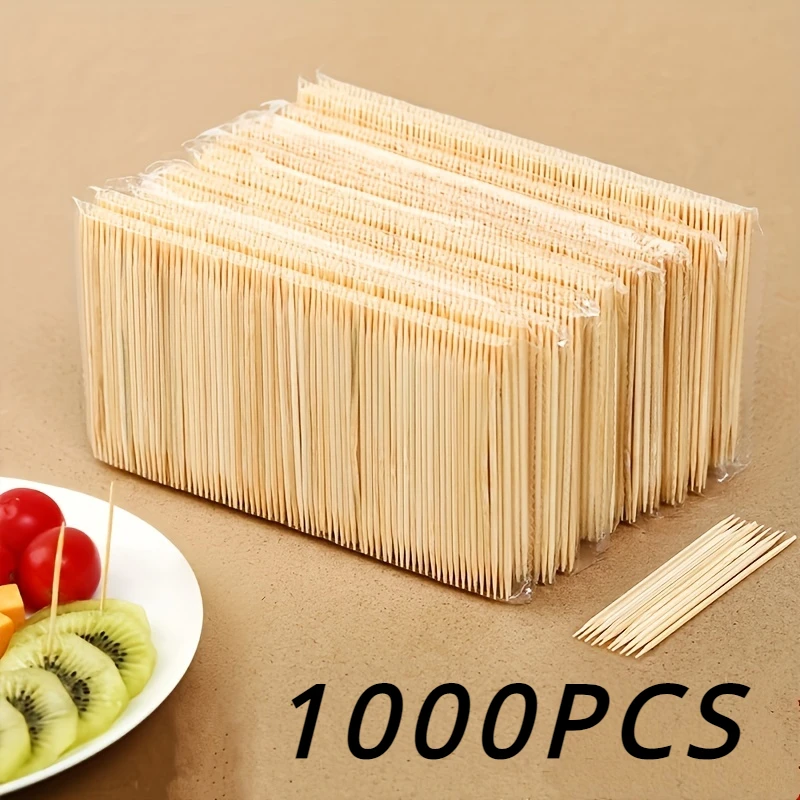1000PCS-Disposable-Double-Headed-Toothpicks-Natural-Bamboo-Floss-Home ...