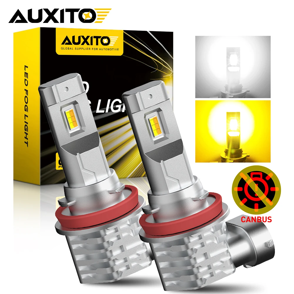 AUXITO-2Pcs-Canbus-H11-H8-LED-Fog-Light-Bulbs-H10-H16-JP-9005-HB3-9006 ...