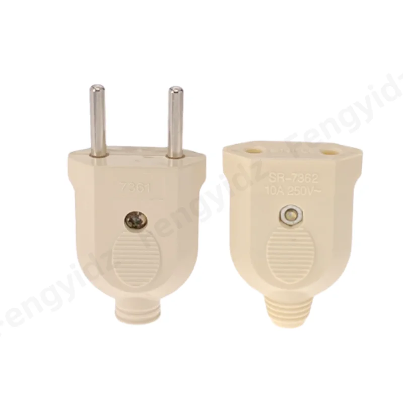 EU-Plug-Adapter-2-Pin-AC-Electric-Power-Male-Female-Replacement ...