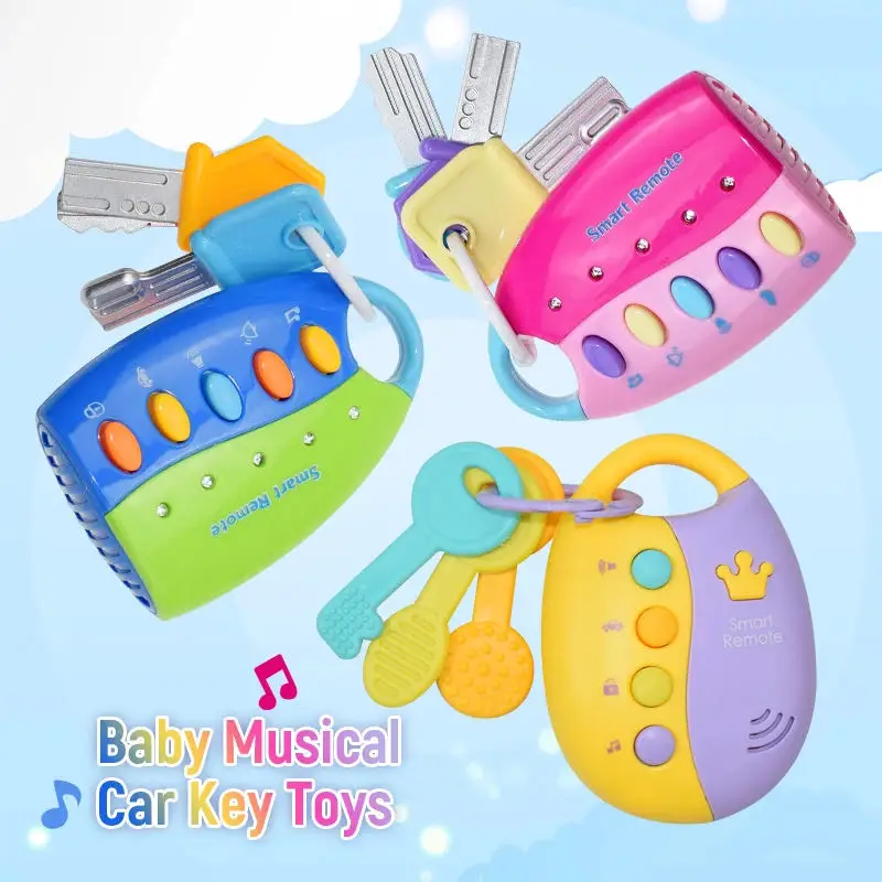 Montessori-Baby-Toy-Musical-Cartoon-Car-Key-Vocal-Smart-Remote-Car ...