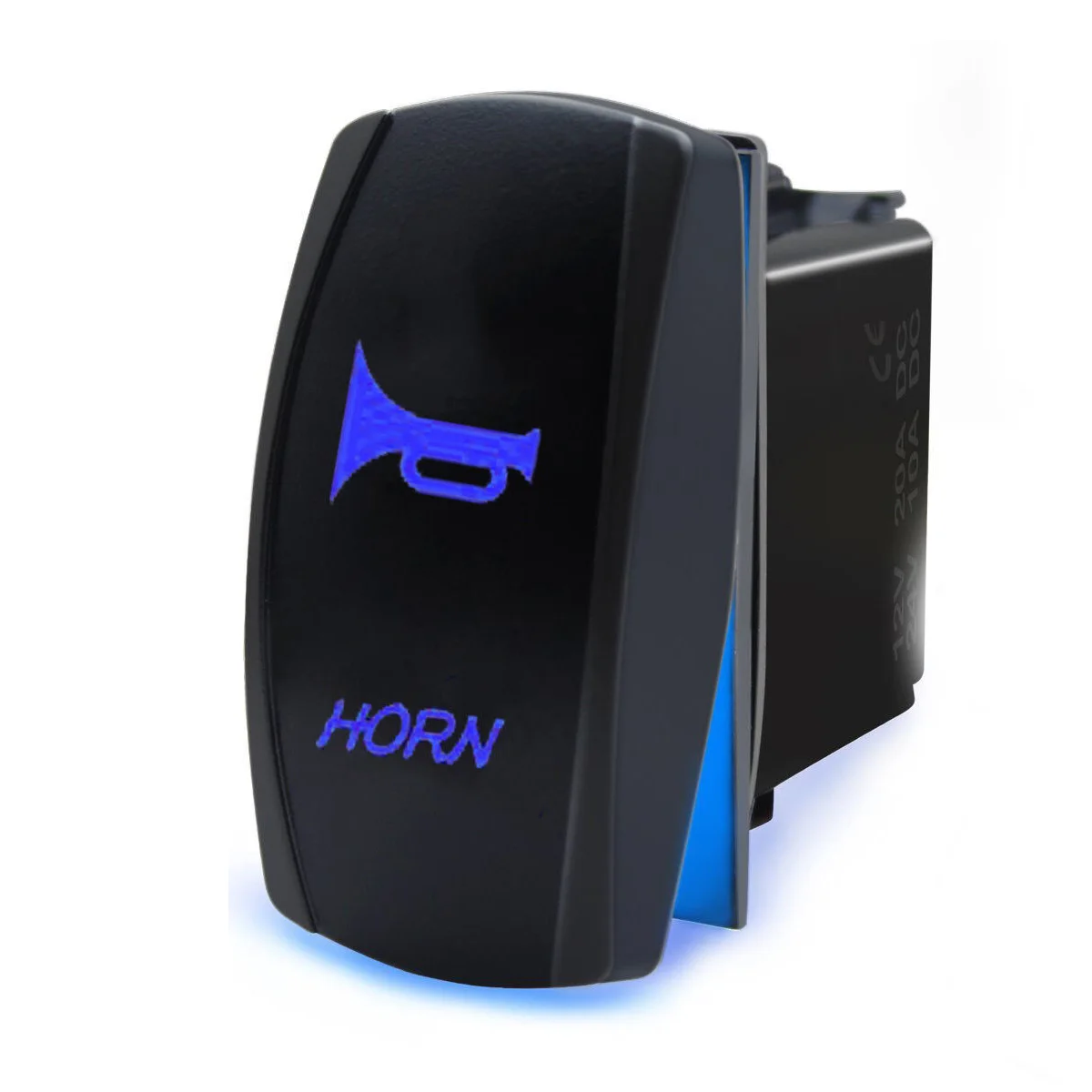 5Pin Marine Rocker Switch Momentary Horn Button Blue LED For Auto Train ...