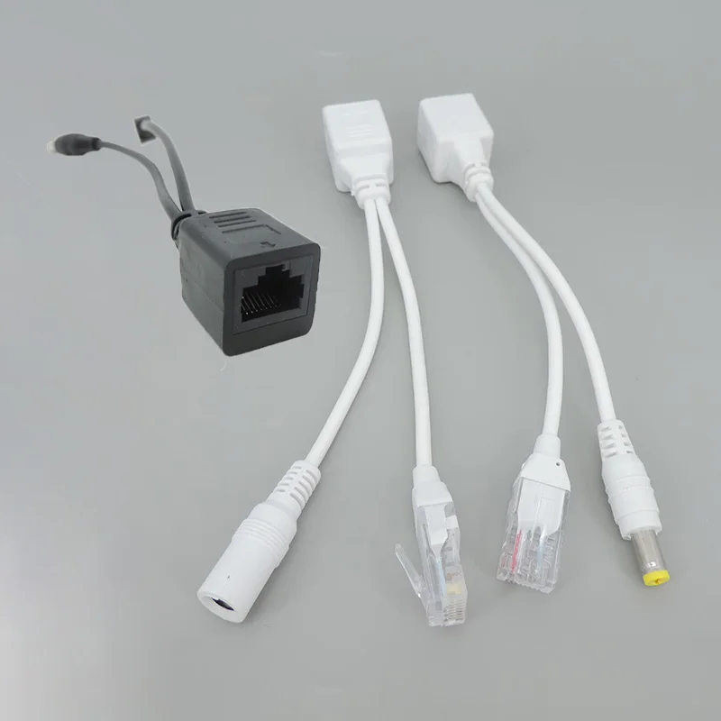 white-black-POE-Passive-Power-RJ45-DC-Over-Ethernet-Adapter-Cable-POE ...