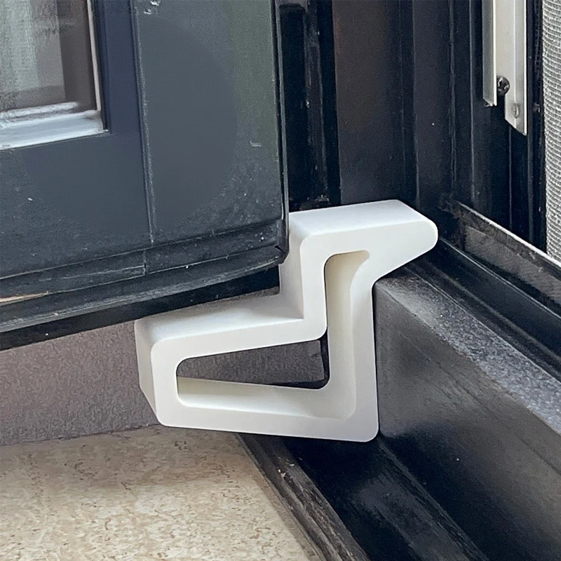 Window Door Stopper With Track Lock Non-Slip Door Wedge Protector ...
