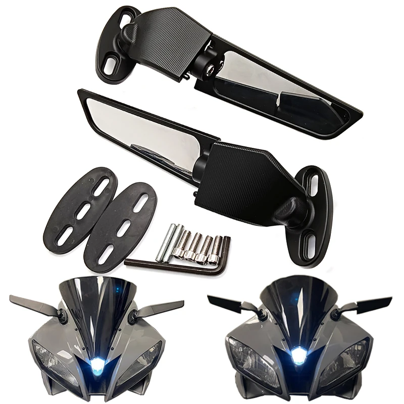 Motorcycle Mirror Accessories Modified Wind Wing Adjustable Rotating ...