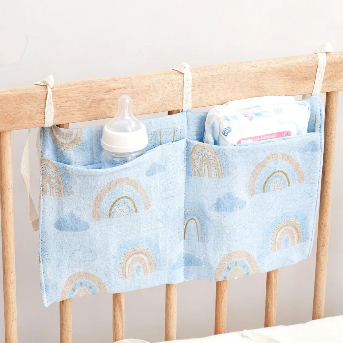 1Pc Bedside Hanging Bags Milk Bottle Bib-Storage Crib Organizer Baby ...