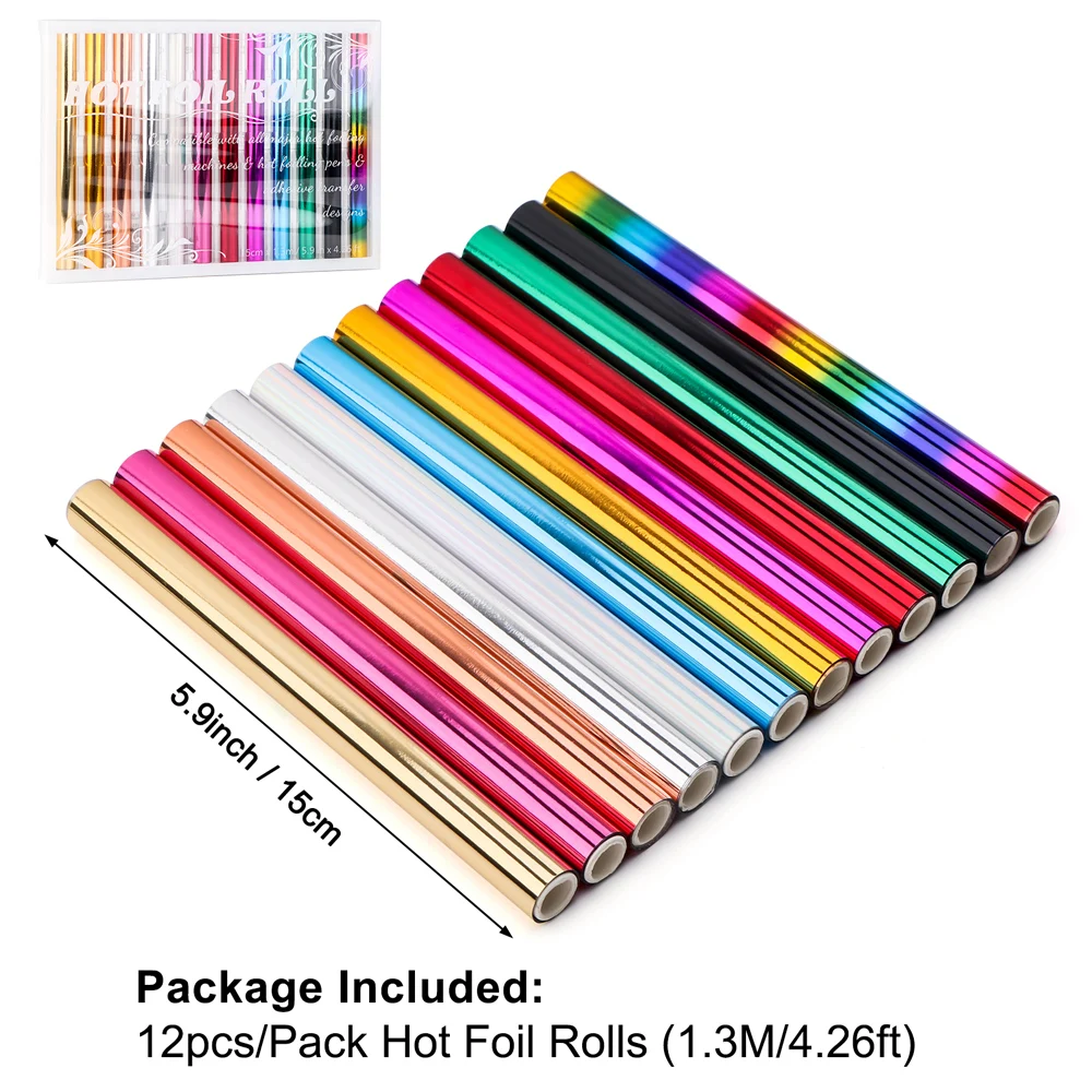 12pcs-pack-Hot-Foil-Roll-5-9in-X-4-26ft-Heat-Activated-Foil-To-Add ...