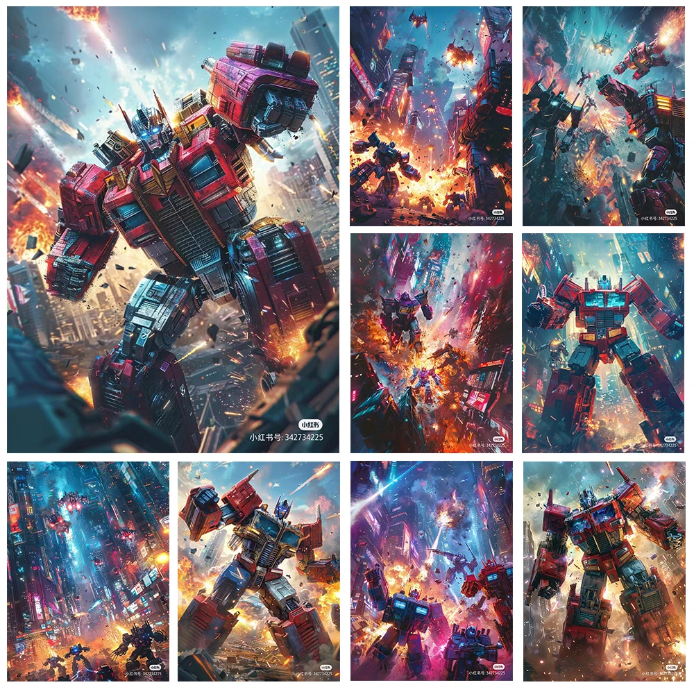 Handmade-DIY-Transformers-Diamond-Painting-Kit-Robot-Cross-Embroidery ...