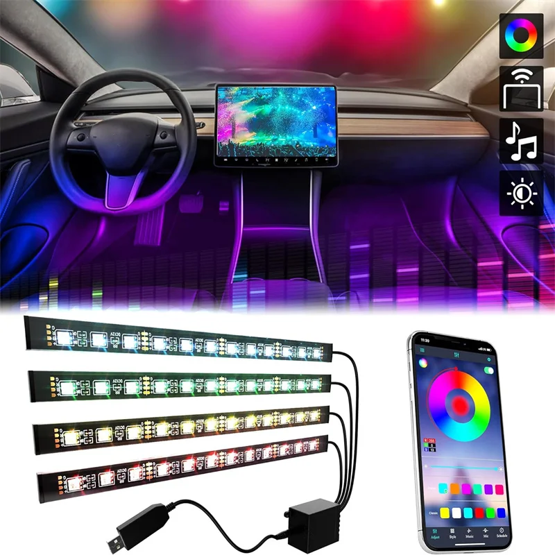 Neon-36-48-72-LED-Car-Interior-Ambient-Foot-Light-Backlight-Auto-RGB ...