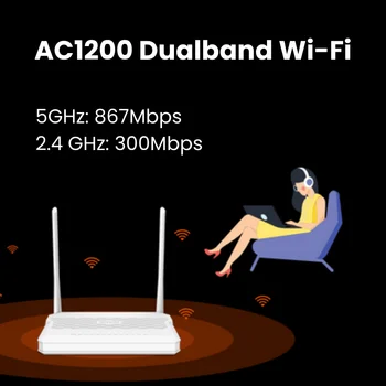 Tenda HG9 GPON AC1200 Dualband Wi-Fi Router ONT FTTH Optical Fiber ...