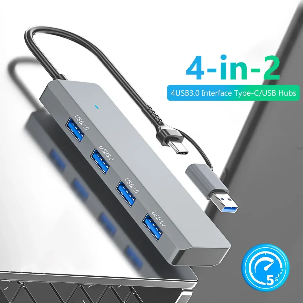 Adaptador-Multi-Splitter-USB-Tipo-C-HUB-3-0-4-em-2-5Gbps-Hub-para ...