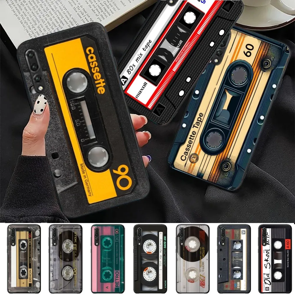 Retro Magnetic Radio Tape Cassette Phone Case For Huawei P 8 9 10 20 30 ...