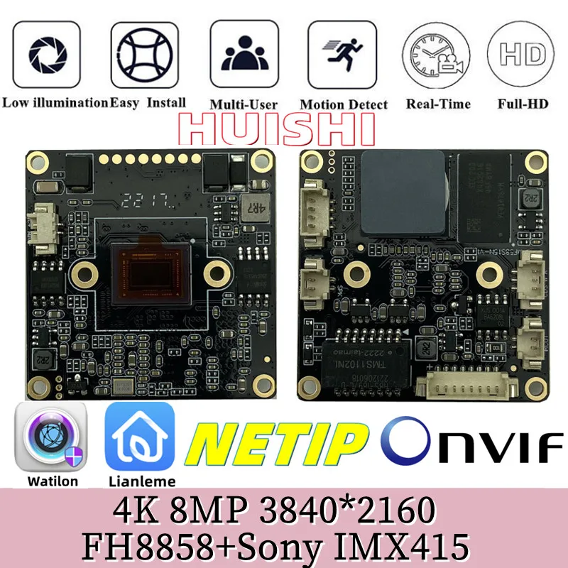 4K FH8858+IMX415 IP Camera Module Board 8MP 3840*2160 H.265 ONVIF NETIP ...