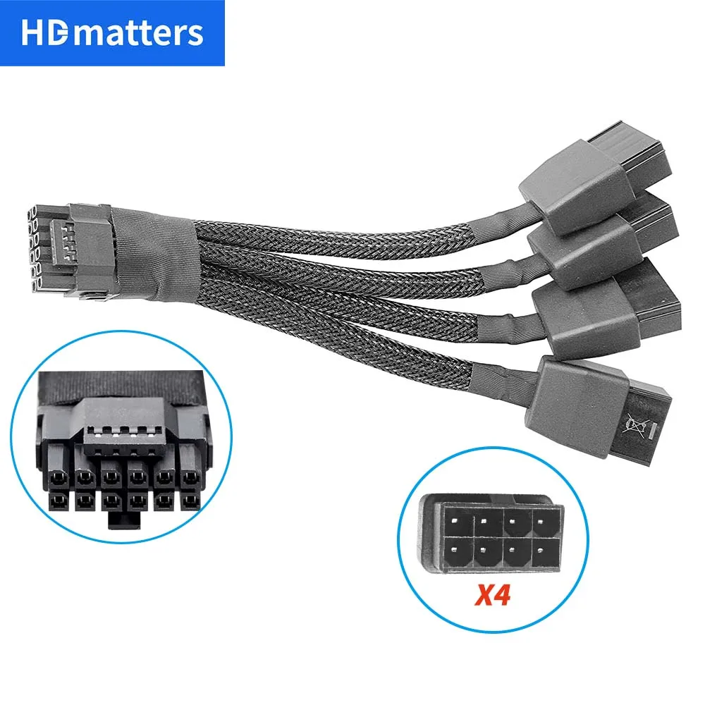 16-pin 12VHPWR Power Adapter Cable for Nvidia RTX 4090 4080 HD100 16 ...