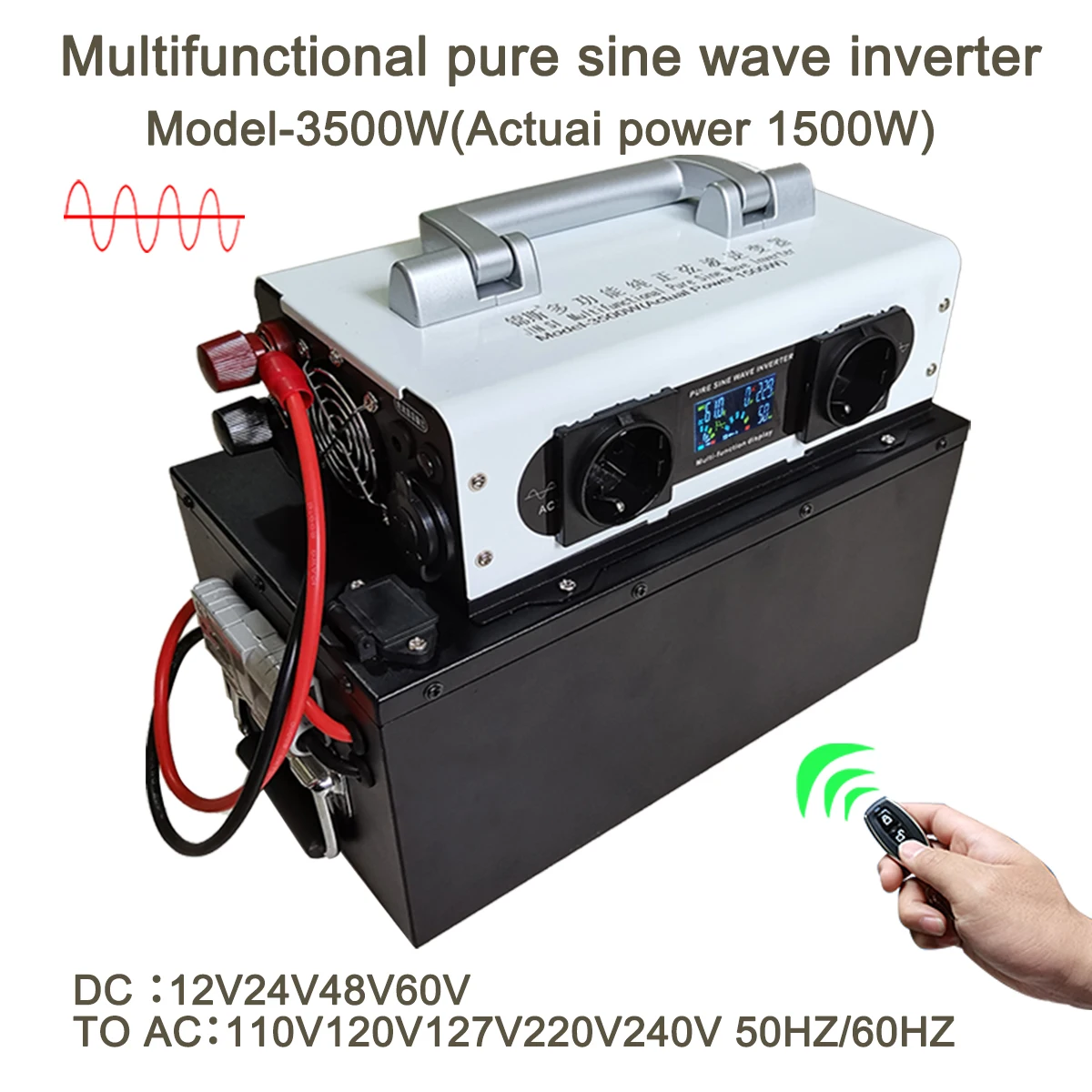 Inverter-12V-220V-Pure-Sine-Wave-Portable-Power-Bank-Solar-Inversor ...