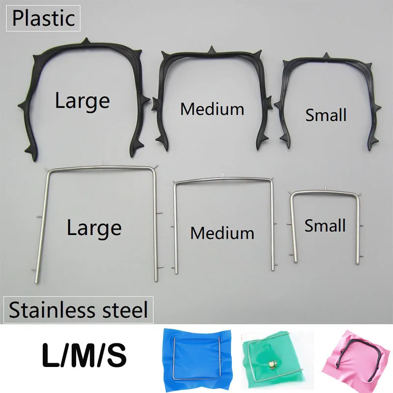 3Pcs Dental Endodontic Rubber Dam Frames U-Shape Face Bow Sheet Holder ...