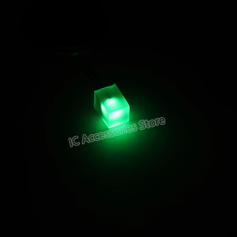 100pcs 5X5X7 emerald green light LED light-emitting diode 5*5*7 green ...