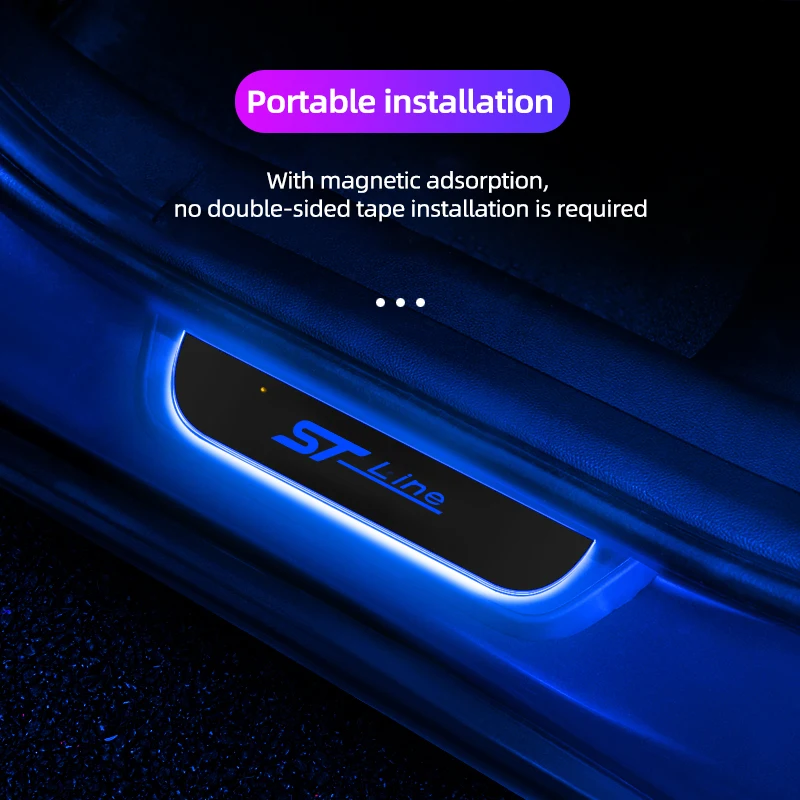 Enhance Your Ford with Wireless LED Car Scuff Plate Pedal Light ...