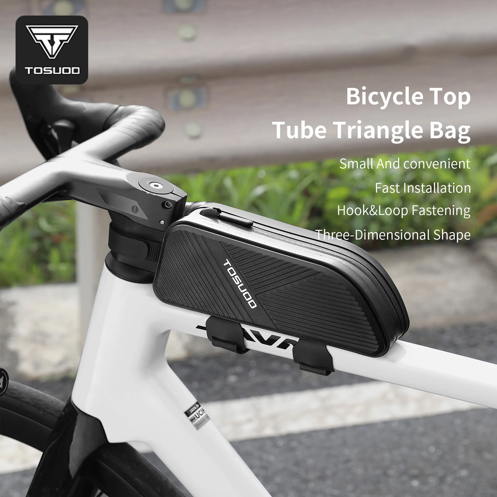 TOSUOD Bicycle Top Tube Bag 1.2L Capacity Leather Bike Bag Seamless ...