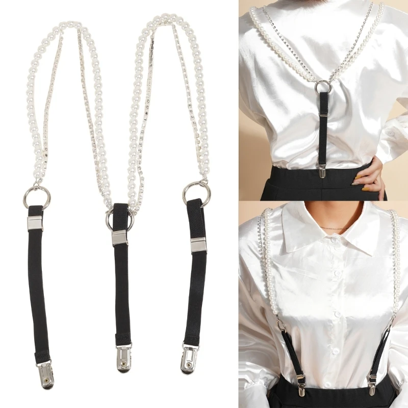 Pearl-Suspenders-for-Skirt-Pants-Adjustable-Elastic-Wide-Y-Shape-Back ...