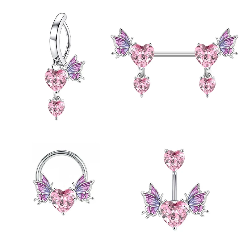 Piercing-corporal-con-im-n-de-acero-inoxidable-joyer-a-de-mariposa-para ...