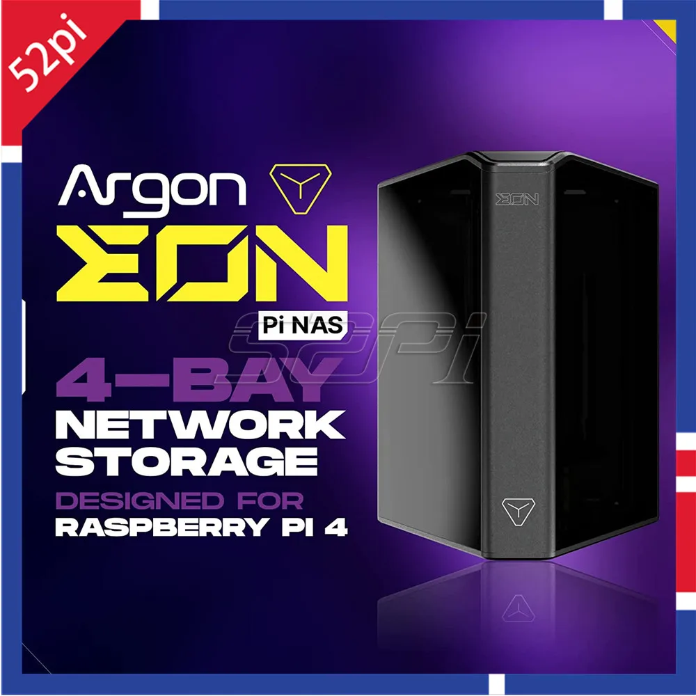 Argon EON Pi NAS Case 4-BAY SATA HDD SDD Network Attached Storage RTC Aluminum Enclosure BYO NAS ...