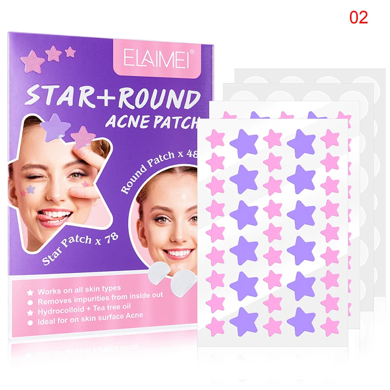 126pcs Star Invisible Pimple Spot Patches Hydrocolloid Acnes Removal ...
