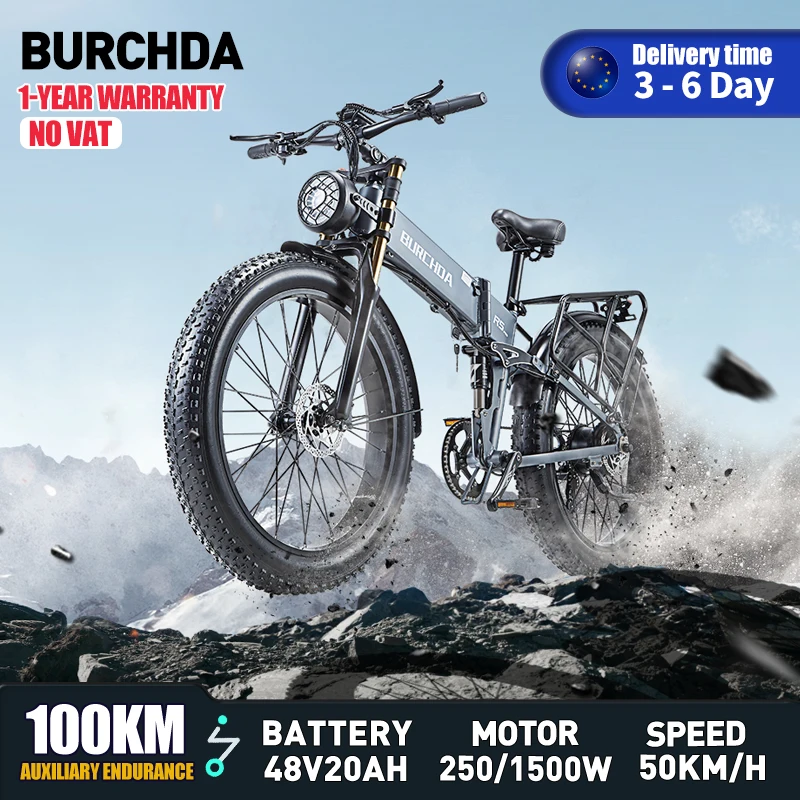 BURCHDA-Folding-Mountaineering-E-Bike55KM-H-48V-20AH-Li-Ion-Battery ...