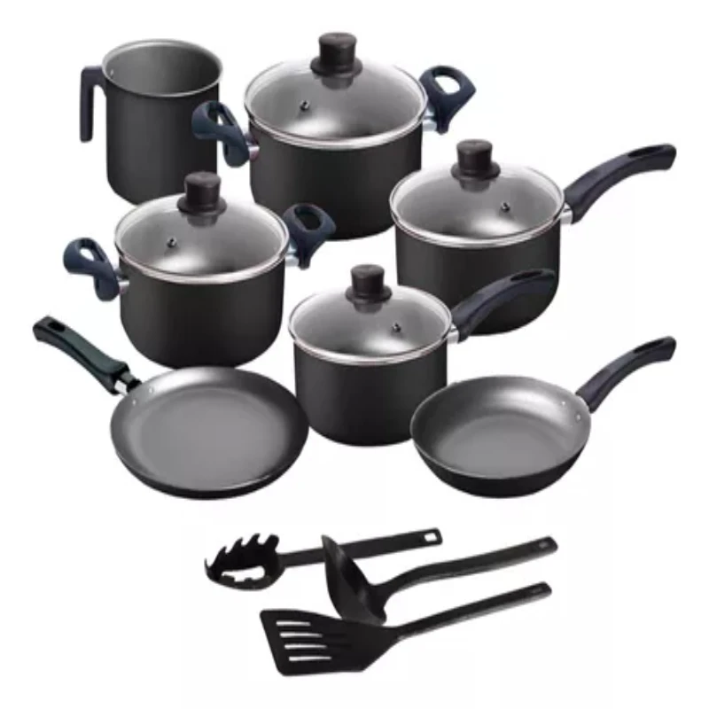 Elegan-Kitchen-Cookware-Set-Panelas-de-cozimento-preto-Fritadeiras ...