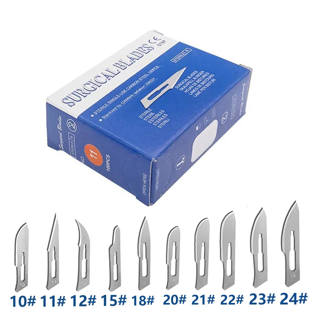 100pcs Sterile #10/11/23/15 Medical Surgical Blades for Eyebrow,Dental ...