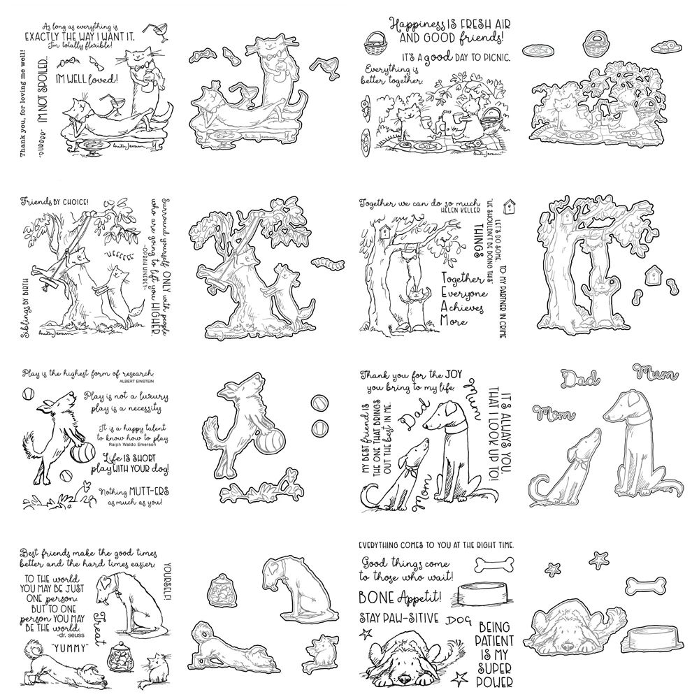 2023 new Cats Dog Stamps and Dies Spoiled Cats Treat Yourself Stay ...