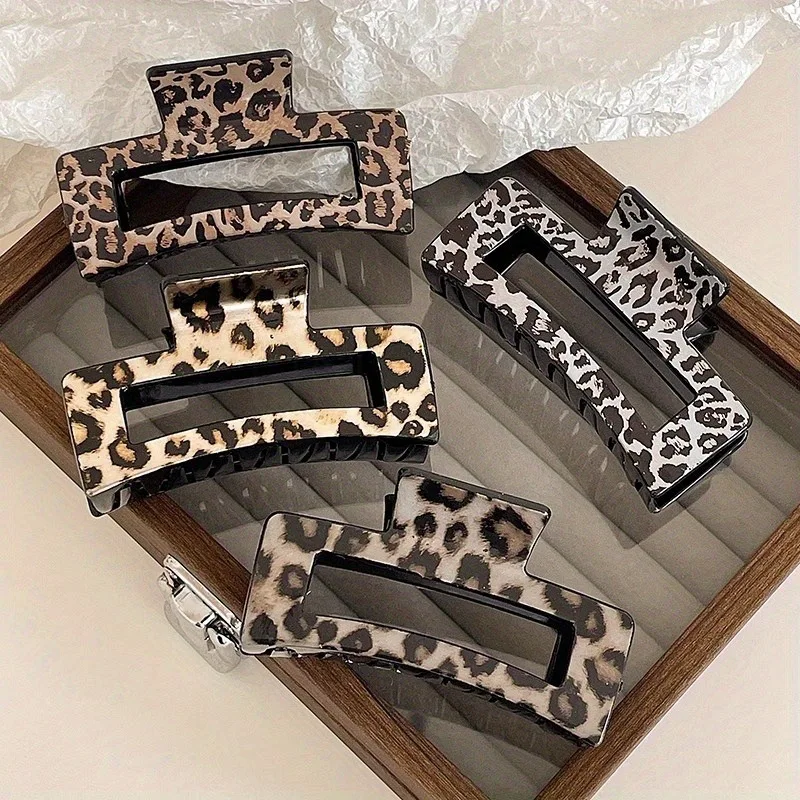 1Pcs Tortoise Hair Claw Clips Leopard Print Stylish Hair Accessories ...