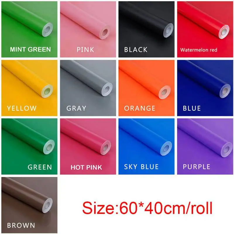 Solid-Color-Stickers-DIY-Decorative-Film-PVC-Self-adhesive-Wall-paper ...