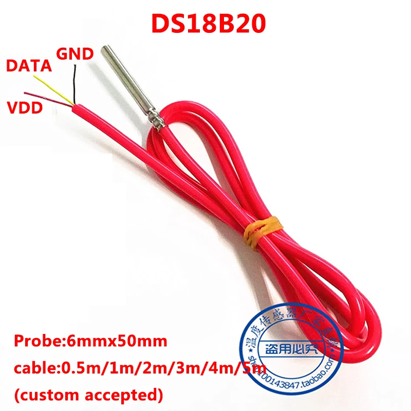 DS18B20-Waterproof-Digital-Temperature-sensor-6mm-50mm-Stainless-Steel-Probe-18b20-1m-2m-3m-5m ...