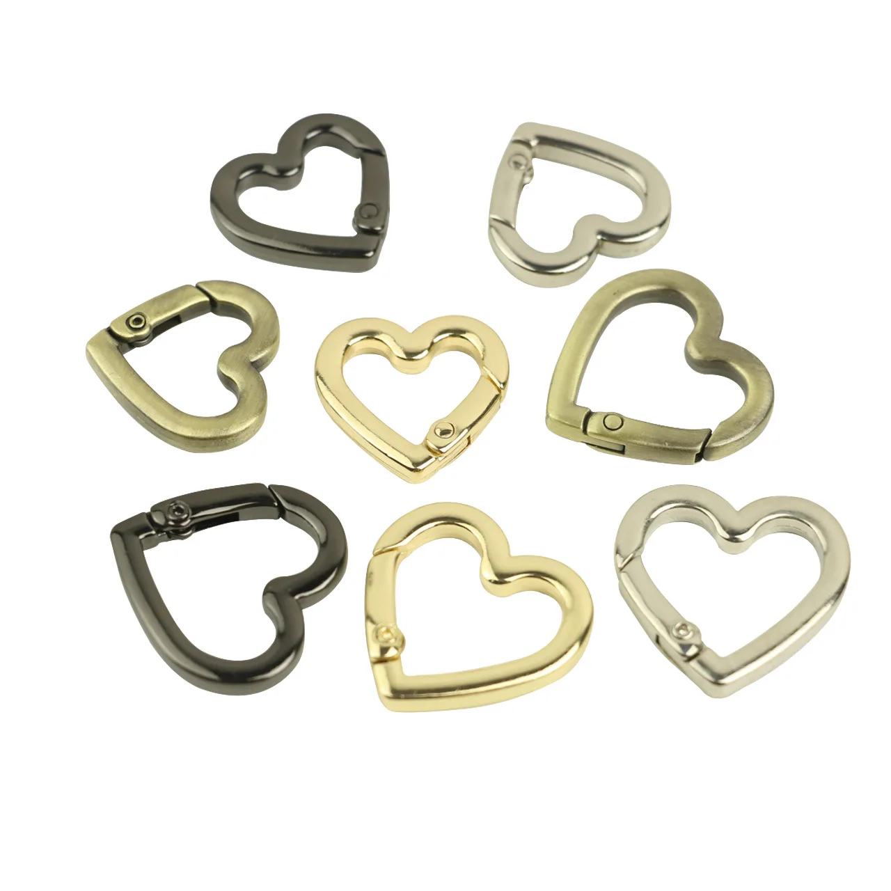 5Pcs-Round-Keychains-Carabiners-Clips-Snap-Hooks-With-Fixed-Eyelet ...