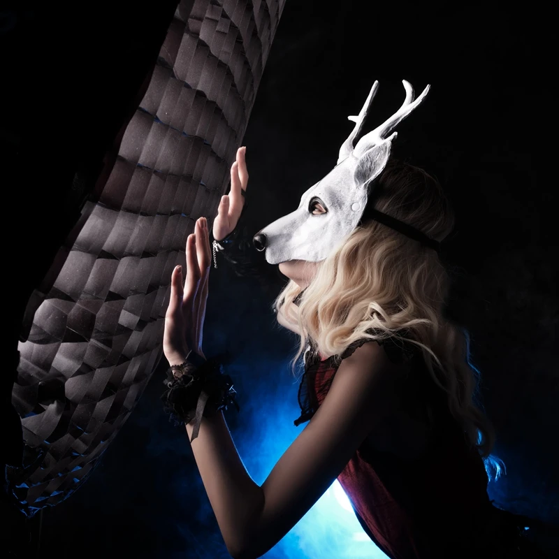 Cosplay-Goat-Skull-Mask-Animal-Deer-Half-Face-PU-Foam-Masquerade ...
