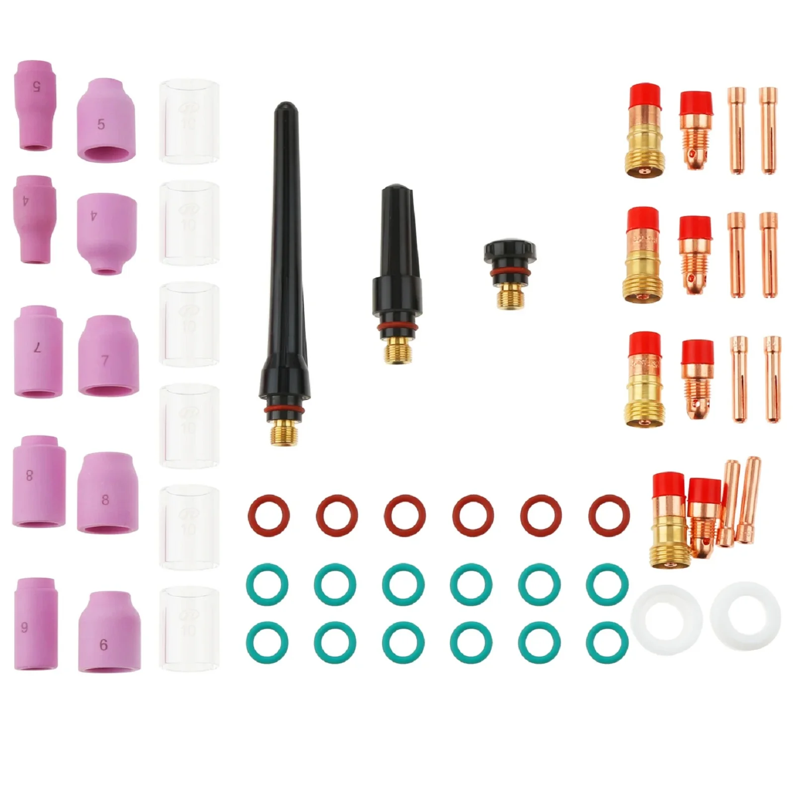 55Pcs-TIG-Welding-Torch-Accessories-Kits-Collets-Body-Glass-Cup-Alumina ...