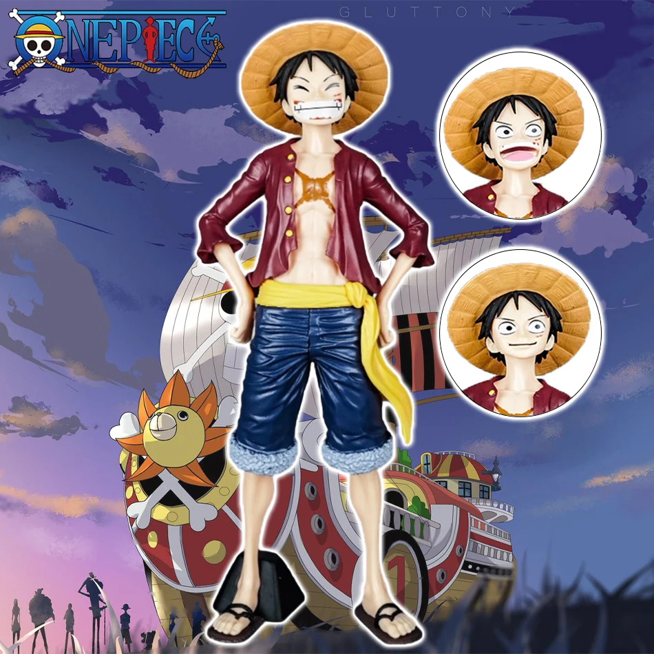 Hot-26cm-One-Piece-Anime-Figure-Confident-Smiley-Luffy-Three-Form-Face ...