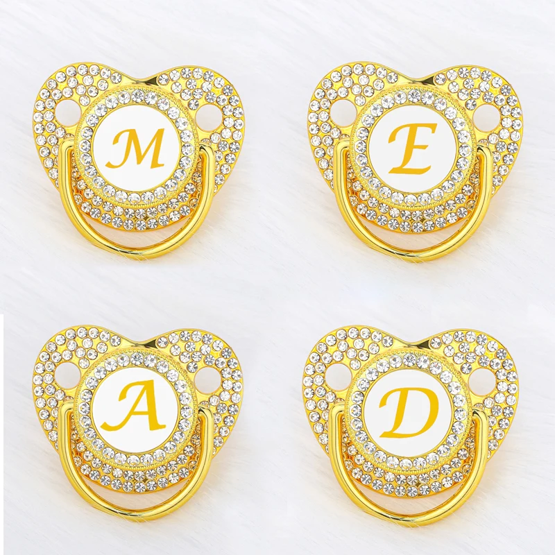 Gold-Zircon-Newborn-Pacifier-with-Lid-Name-Initials-Personalized ...