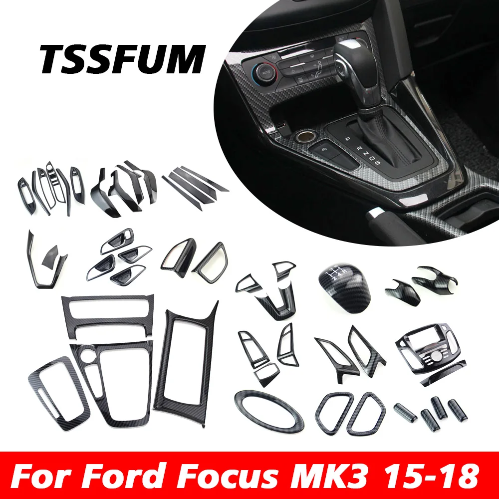 For-Ford-Focus-MK3-2015-2018-Car-Interior-Carbon-Fiber-Full-Set-Sticker ...