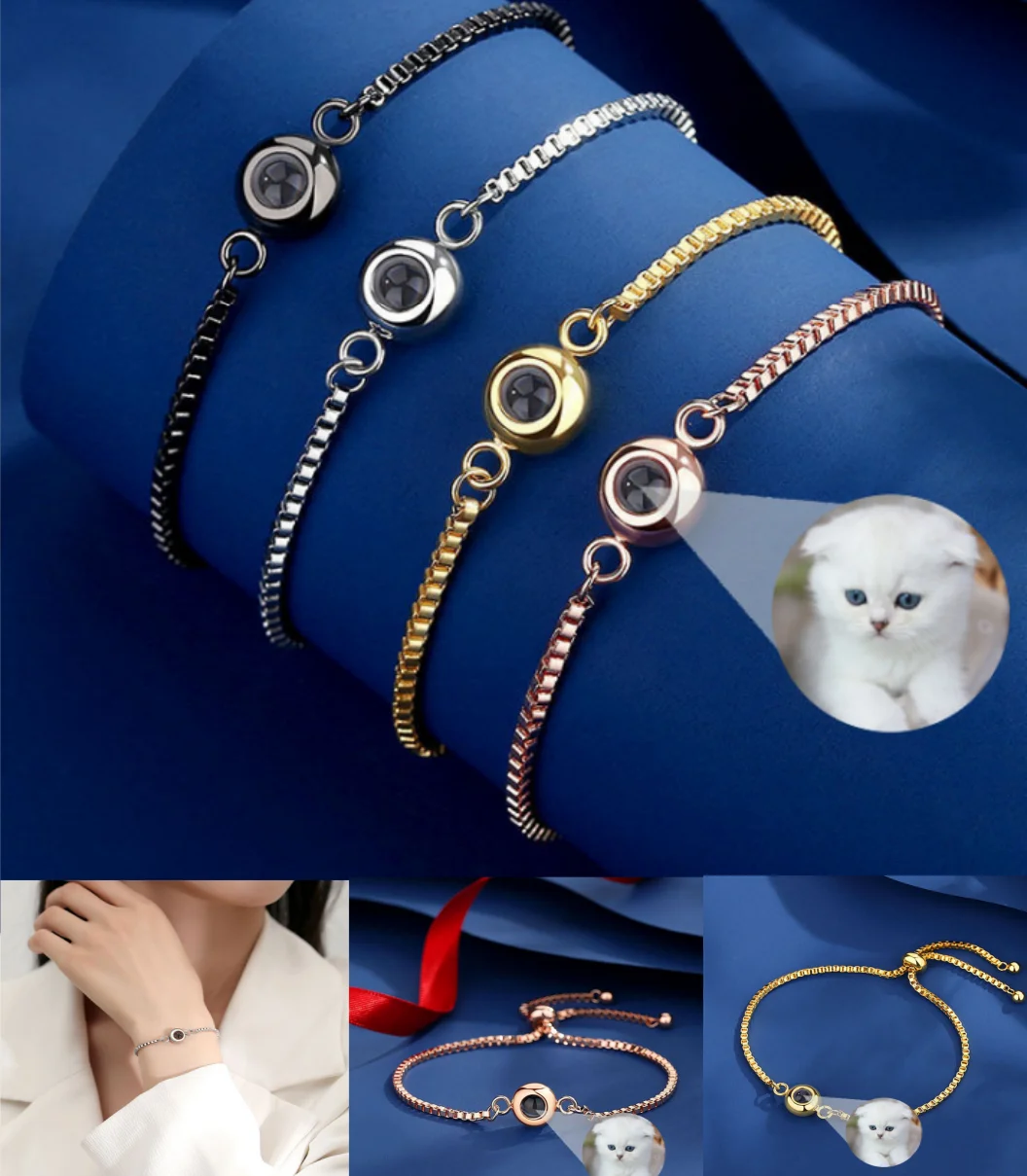 Pulsera-de-proyecci-n-de-Nano-Color-con-Micro-grabado-brazalete-redondo ...
