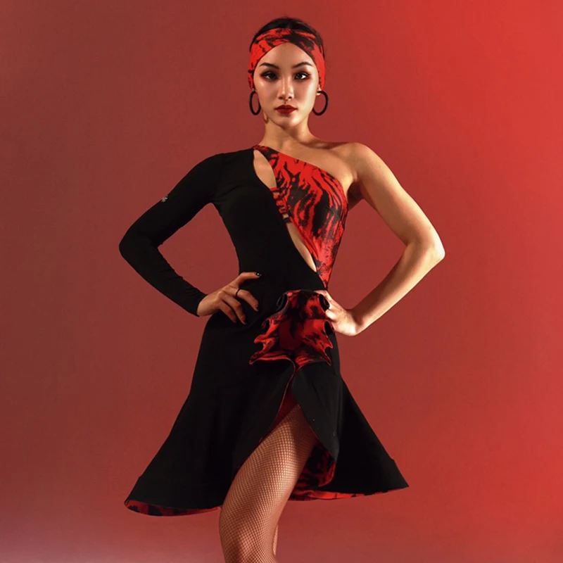 2023-New-Latin-Dance-Competition-Clothing-For-Women-Single-Sleeved-Tops ...