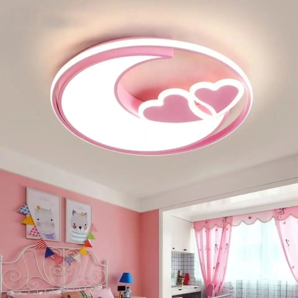 Heart-Shape-Ceiling-Lights-for-Kids-Princess-Lamp-Girls-Bedroom-Light ...